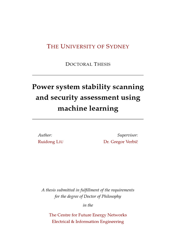 Power System Stability Scanning and Security Assessment Using Machine Learning | PDF | Stability ...