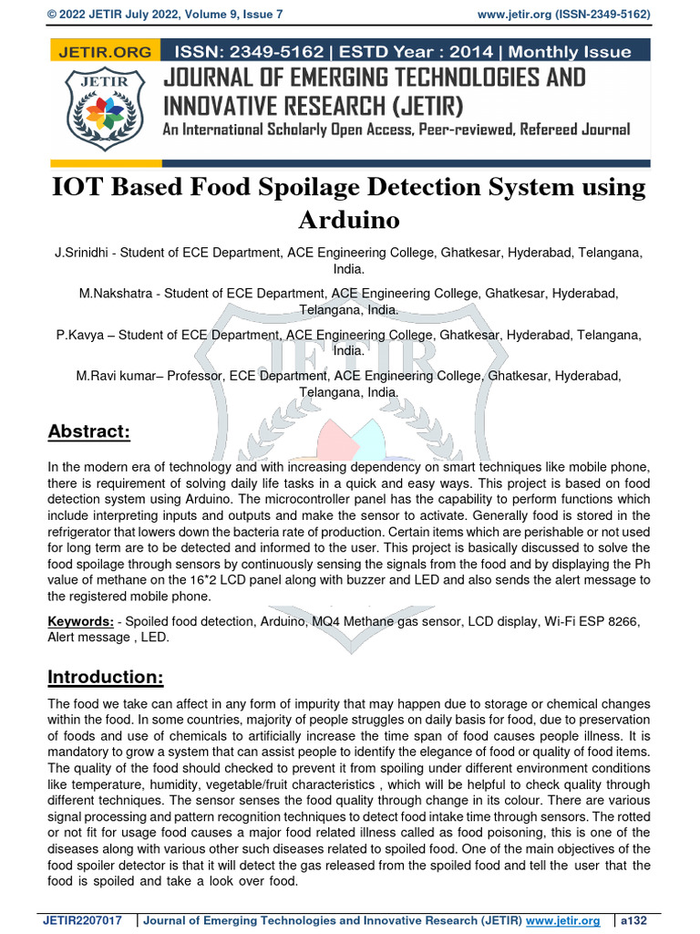 Food Spoilage Report | PDF | Arduino | Diode
