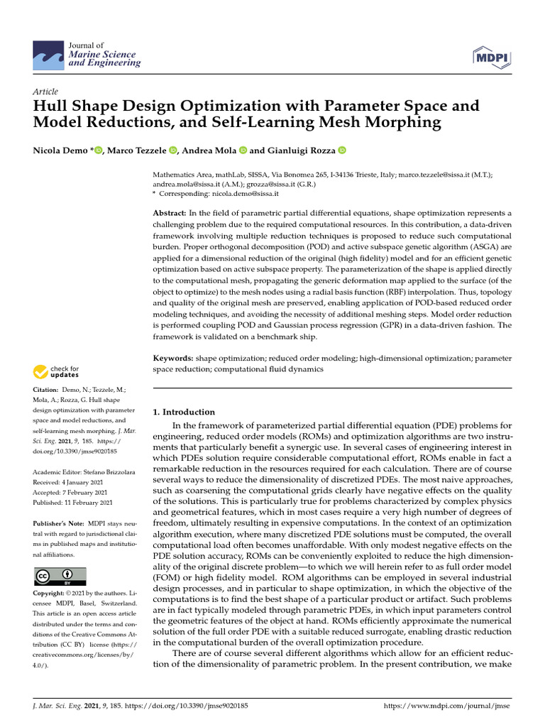Hull Shape Design Optimization With Parameter Spac Pdf Genetic Algorithm Matrix Mathematics 5887
