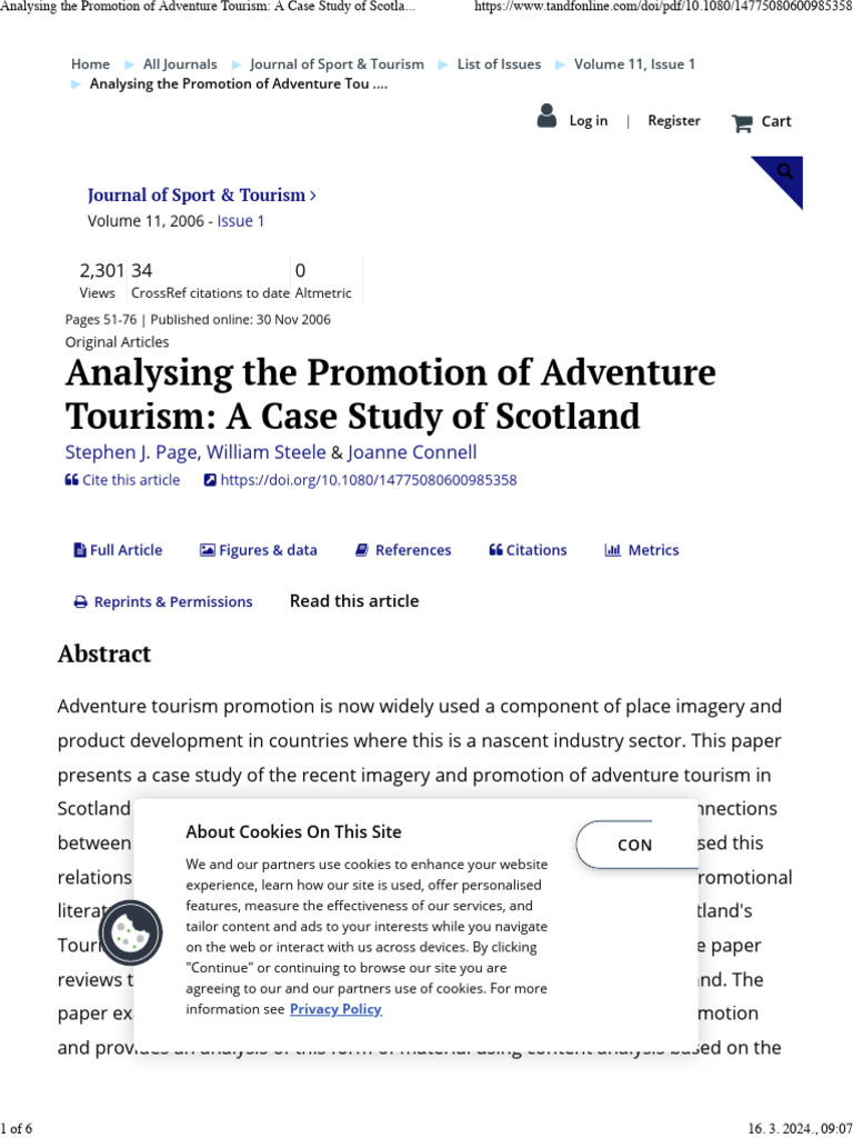 Analysing The Promotion of Adventure Tourism A Case Study of Scotland ...