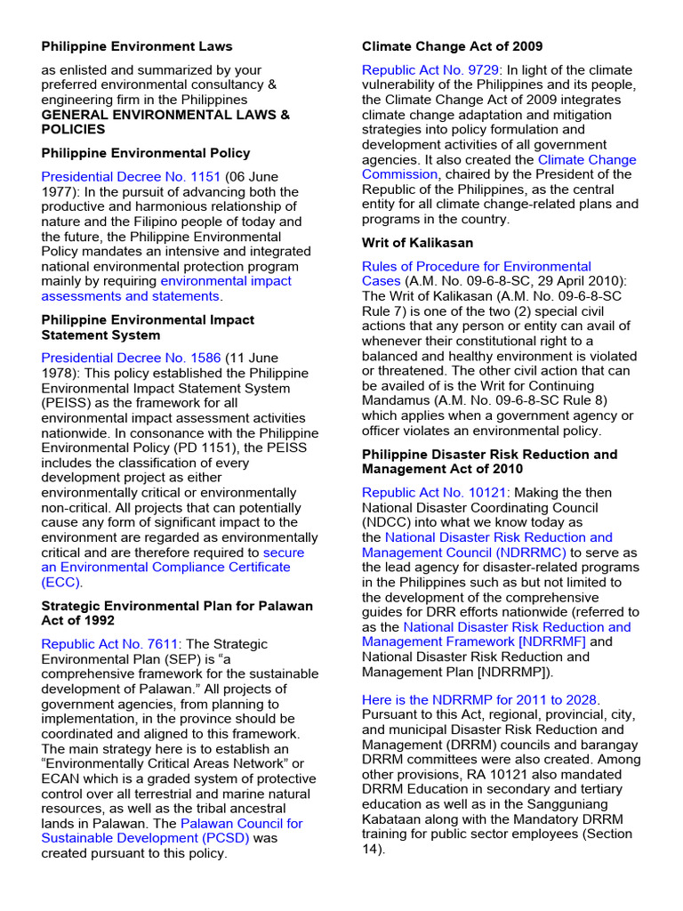 Philippine Environment Laws | Download Free PDF | Municipal Solid Waste ...