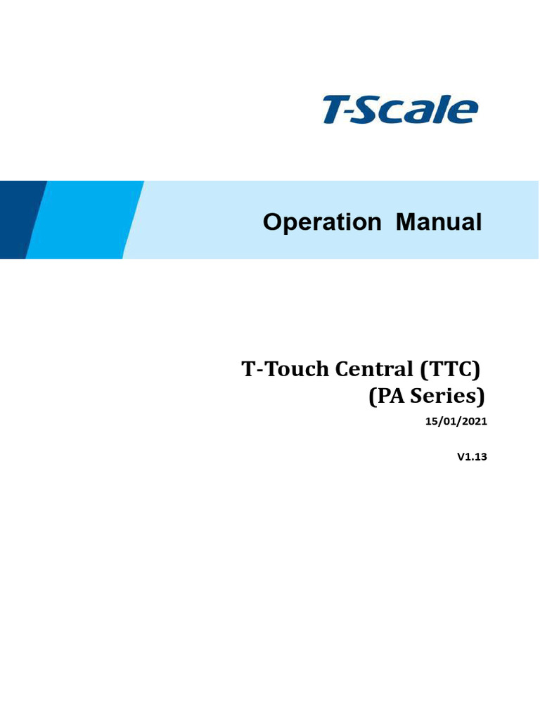 T-Touch Central Operation Manual | PDF | Microsoft Excel | Installation ...