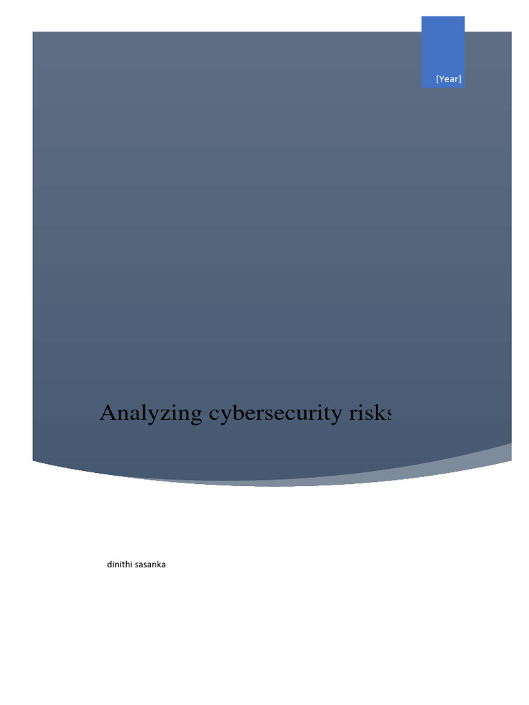 Identify Cybersecurity Risks Pdf Computer Security Security 7960