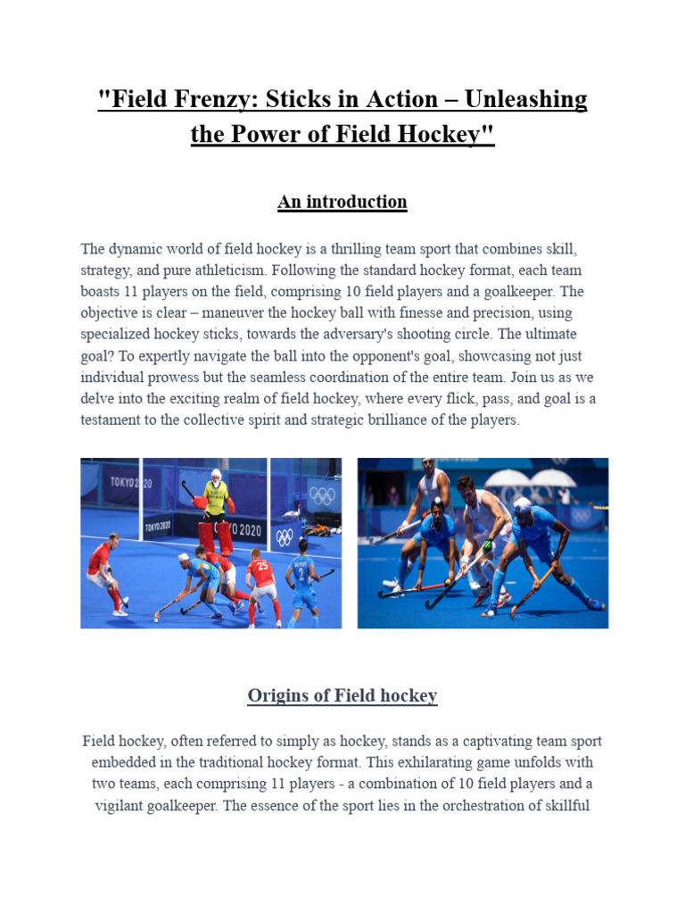 Indian Field Hockey in The Olympics | PDF | Sports | Team Sports