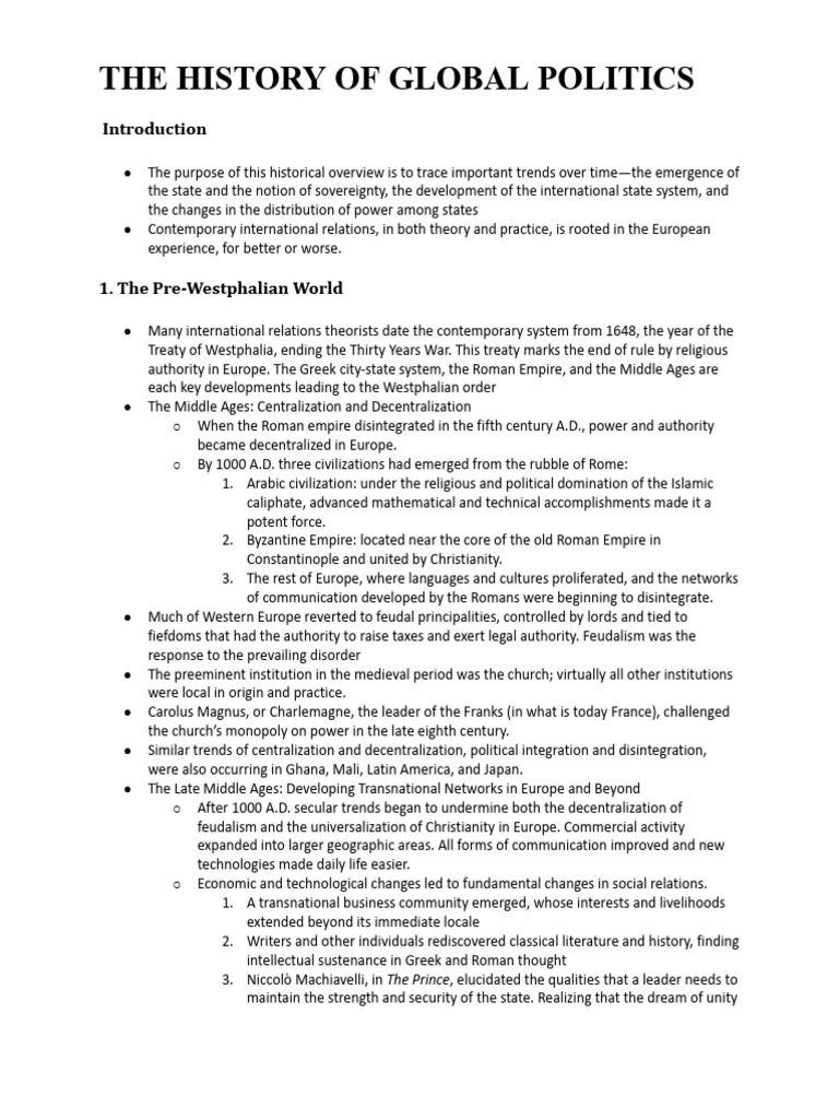 The History of Global Politics | PDF | Politics