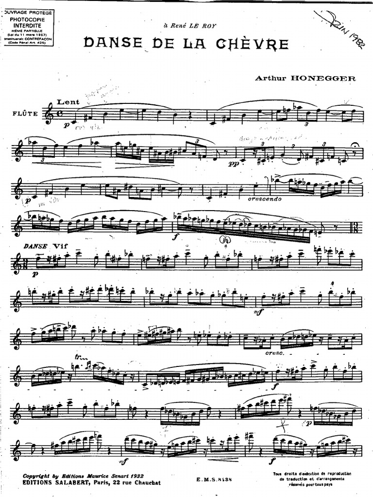 Arthur Honegger, Danse de La Chevre | PDF
