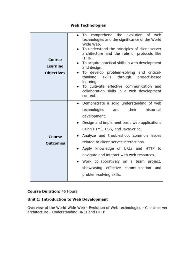 Web Technologies | PDF | World Wide Web | Internet & Web