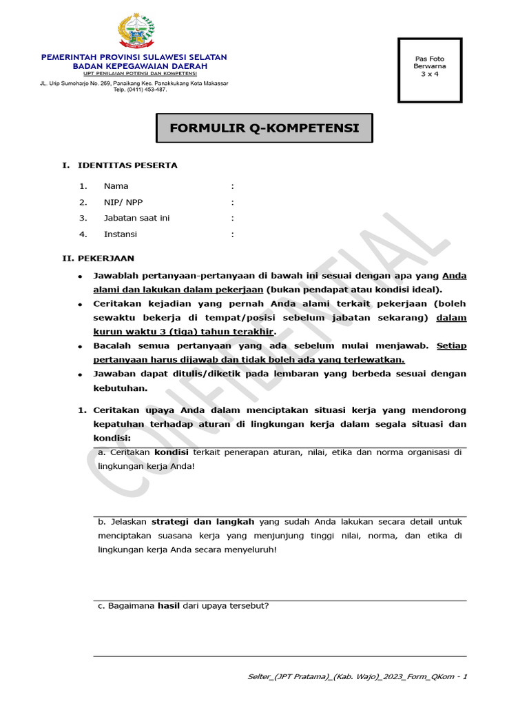 6.-Form-Questionare-Competency | PDF