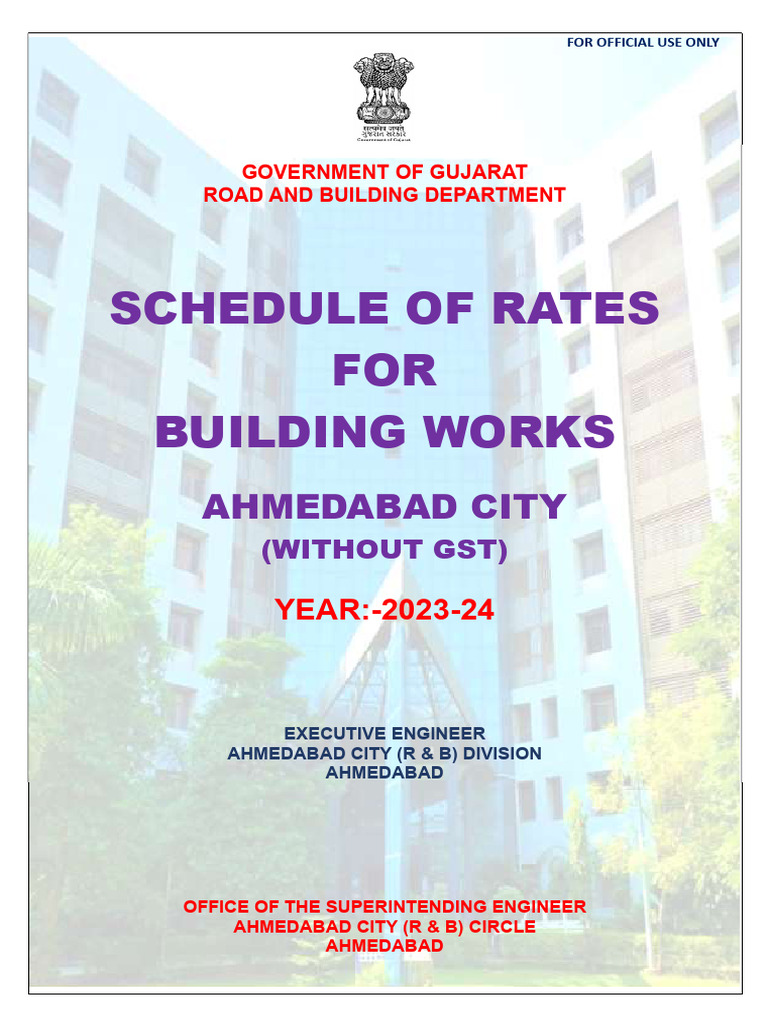 Ahmedabad City Building SOR 2023-24 - With Out GST | PDF | Masonry ...