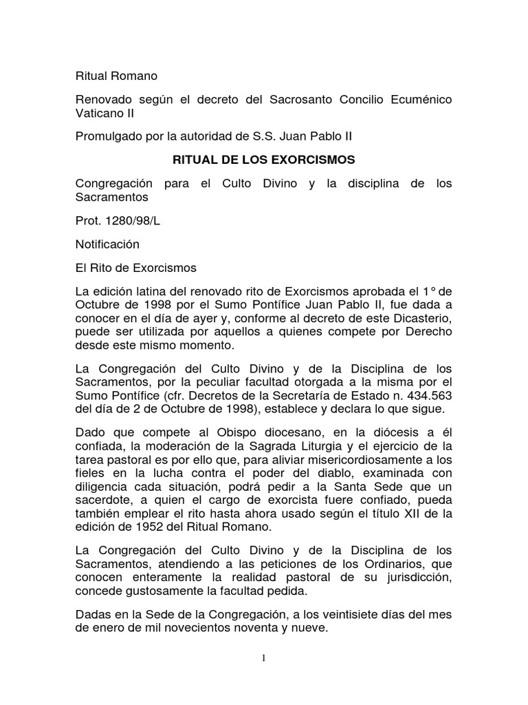 Z07 Ritual Romano de Exorcismos | PDF | Exorcismo | Demonios