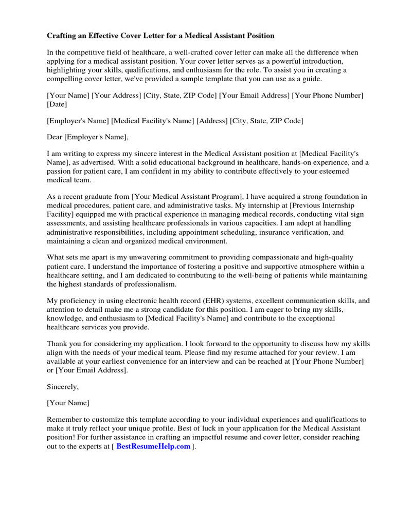 Cover Letter Example For Medical Assistant Position | PDF | Résumé ...