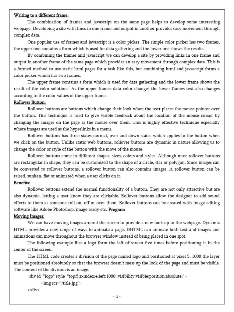 Unit-5 partially | PDF | Web Page | Web Development