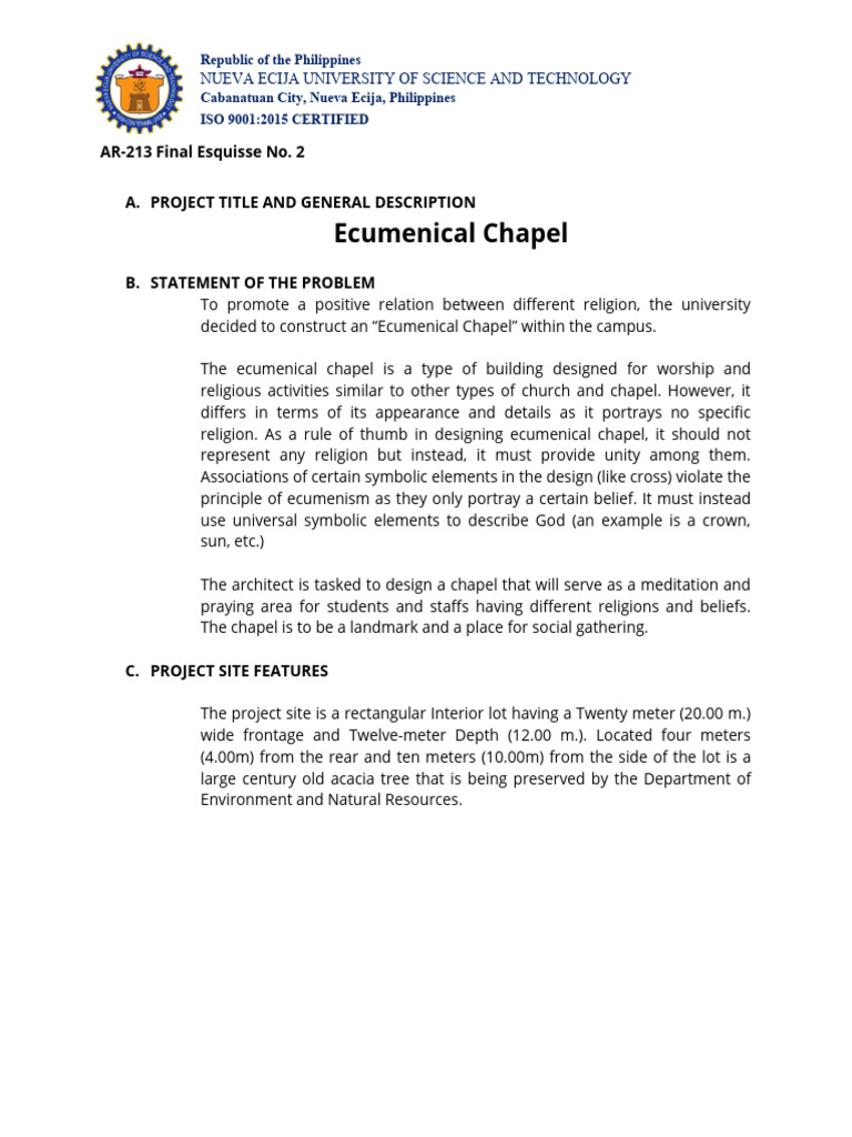 Ecumenical Chapel | PDF | Chapel | Ecumenism
