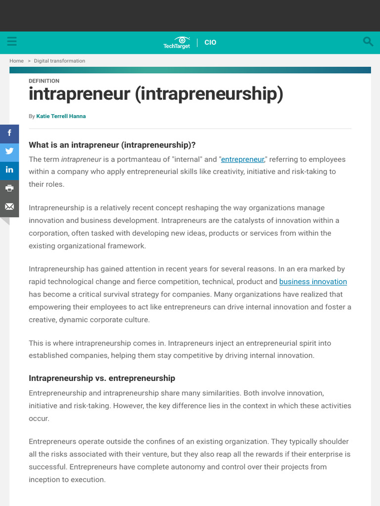 WhatisanIntrapreneur (Intrapreneurship) 1710237333513 | PDF ...