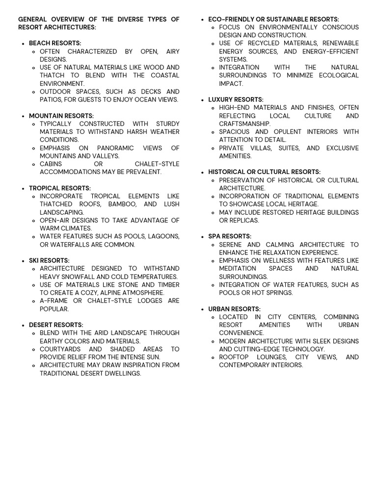 rsw-Pr01 Sustainable Resort Additional | PDF | Resort | Entertainment