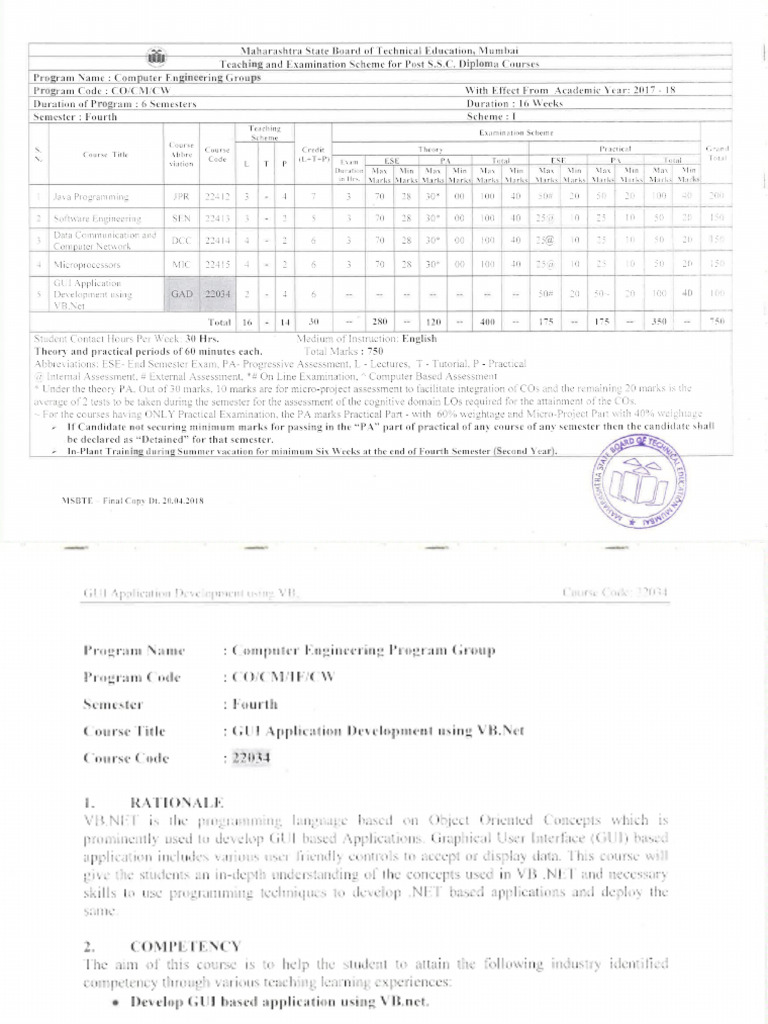 Second Year Fourth Computer Technology | PDF