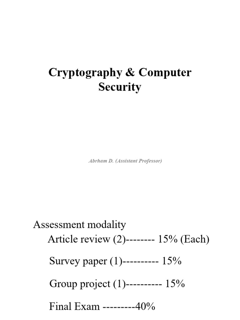 Cryptography And Computer Security Pdf Cryptography Encryption