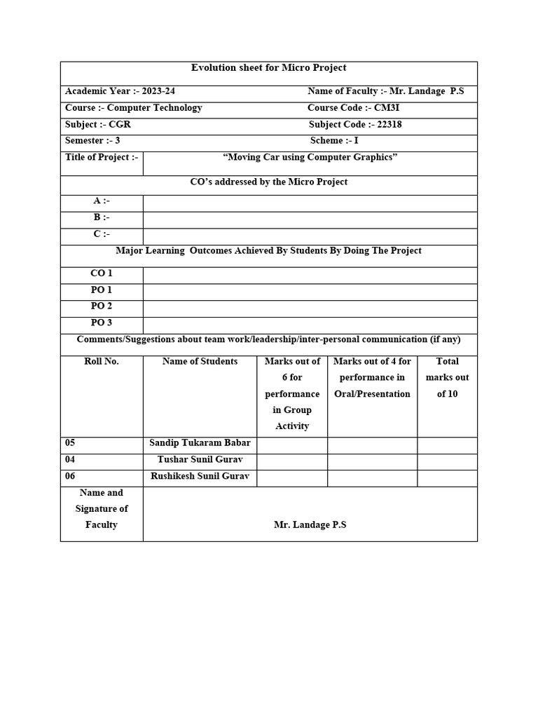 Evolution Sheet For CGR | PDF