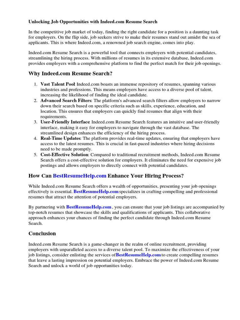 Indeed Com Resume Search | PDF | Résumé | Recruitment