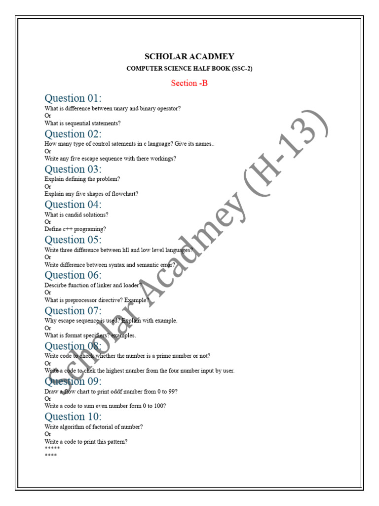 Question 01 | PDF | Software Development | Computing