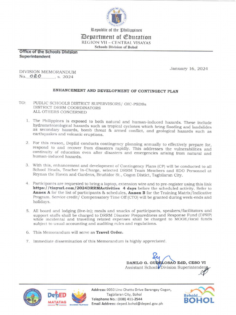 DM No. 020 S. 2024 | PDF