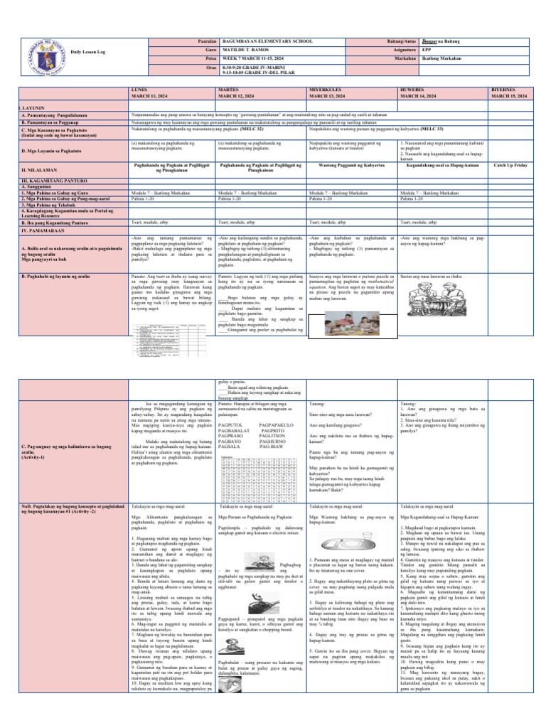 Epp 4 Q3 W7 DLL | PDF