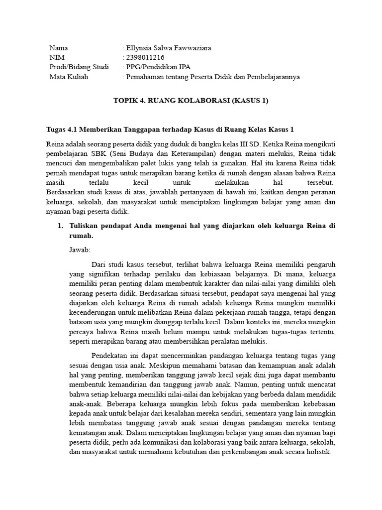 Topik 4. Ruang Kolaborasi (Kasus 1) - PPDP | PDF