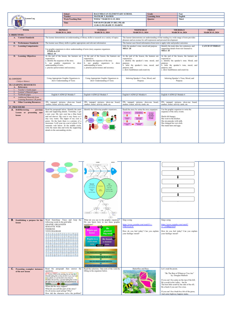 English 4 Q3 Week 7 DLL | PDF