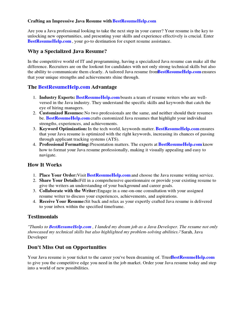 Java Resume | PDF