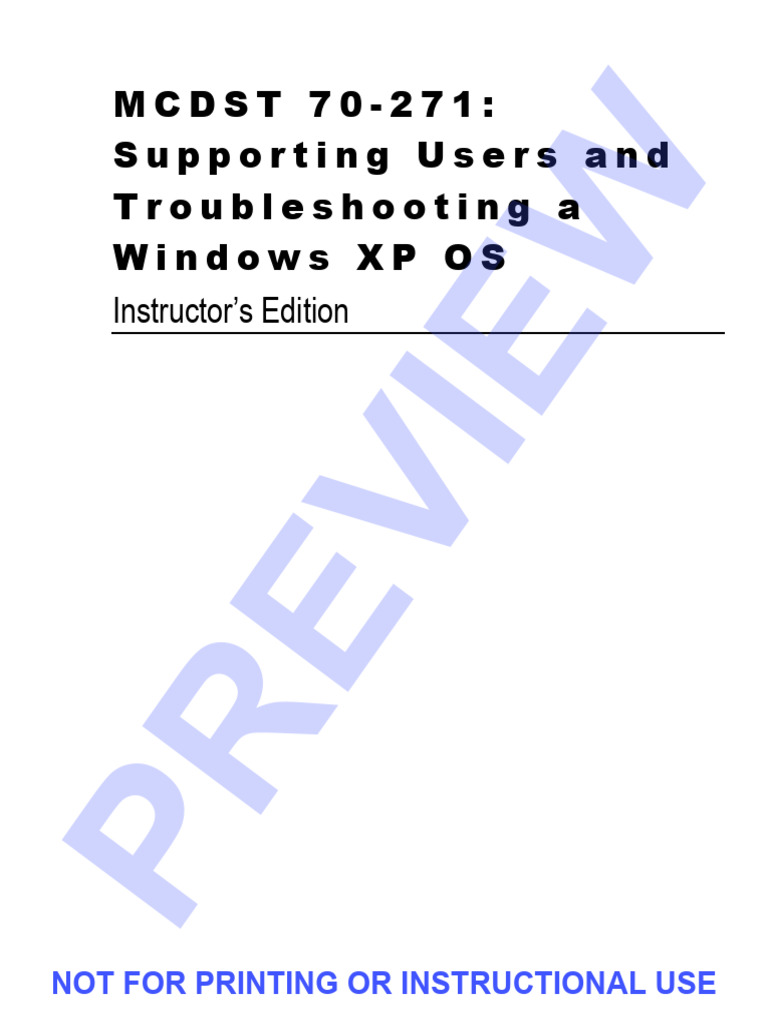 MCDST (70-271) Instructors Edition | PDF | Installation (Computer ...