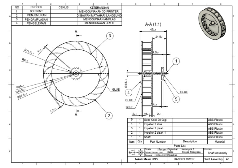 Proyek Hand Blower Teknik Mesin | PDF