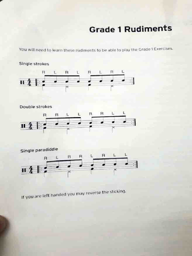 Drums Grade 1 | PDF | Rhythm And Meter | Drumming