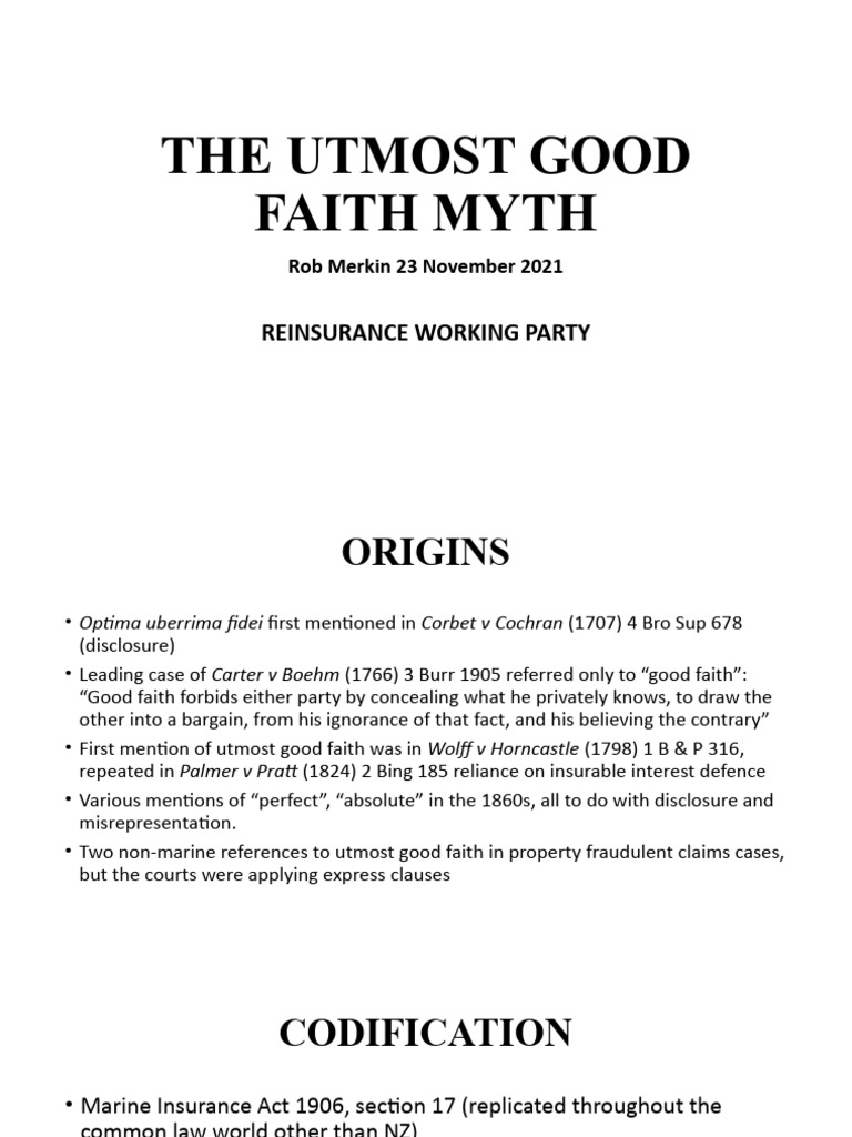The Utmost Good Faith Myth | PDF | Justice | Crime & Violence