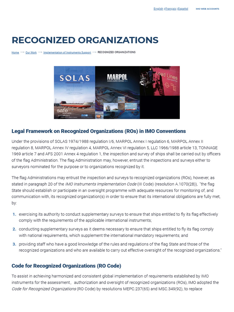 RECOGNIZED ORGANIZATIONS (RO Code) | PDF