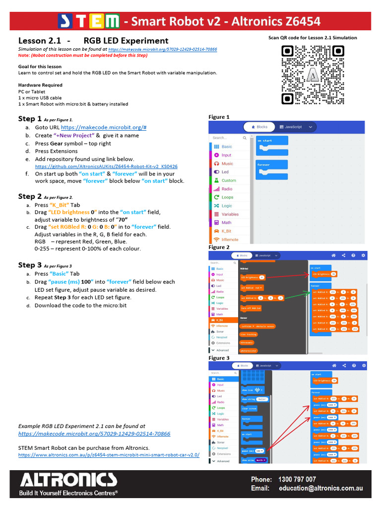 Z6454 - Lesson 2.1 - RGB LED Experiment | PDF