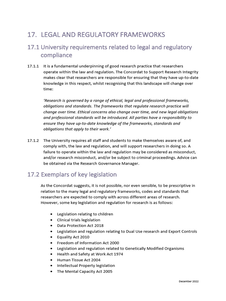 Legal and Regulatory Framework | PDF | Regulation | Regulatory Compliance