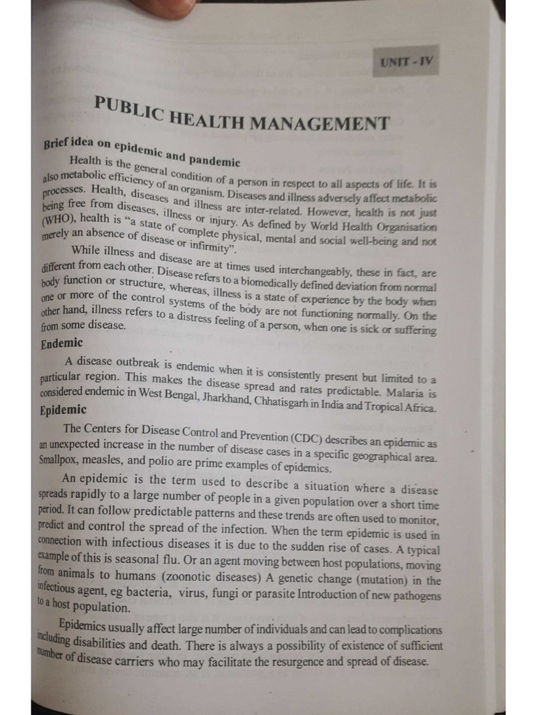 Evs Unit 4 Public Health Management | PDF