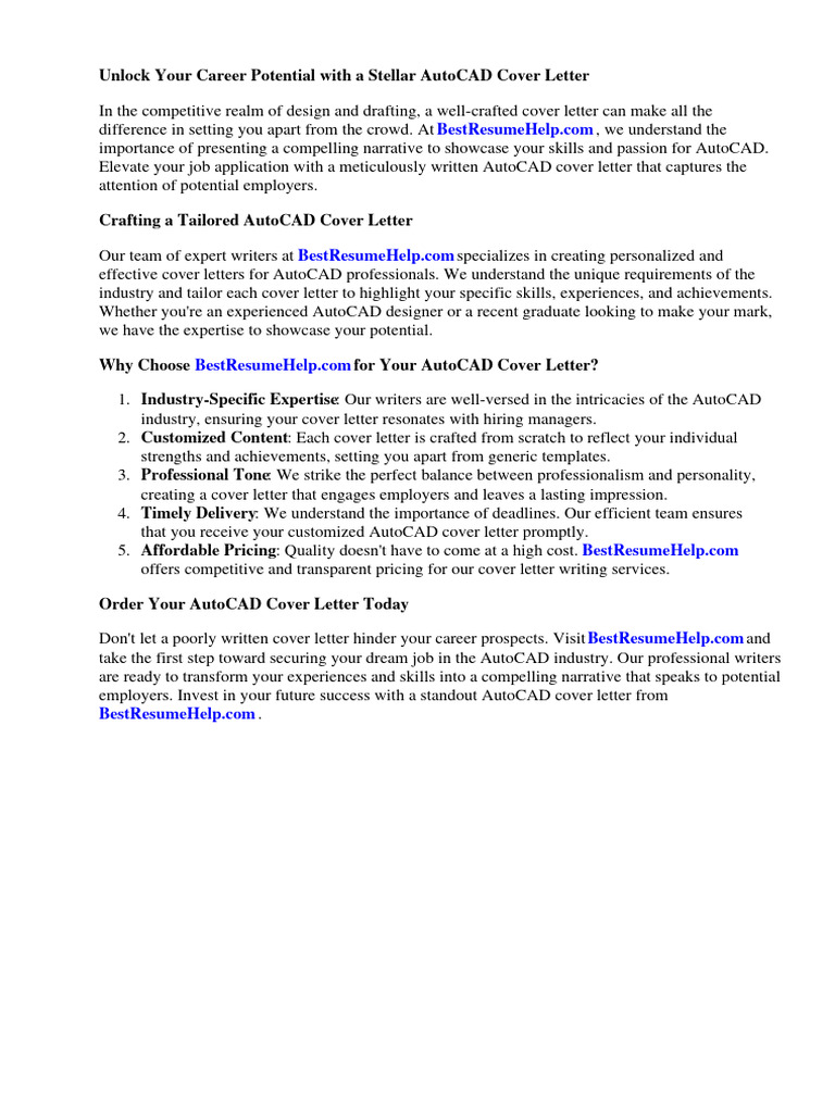 Cover Letter Autocad | PDF