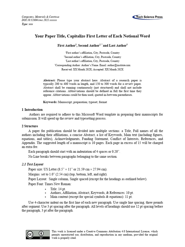 CMC-Format-Template 2 | PDF | Paragraph | Citation