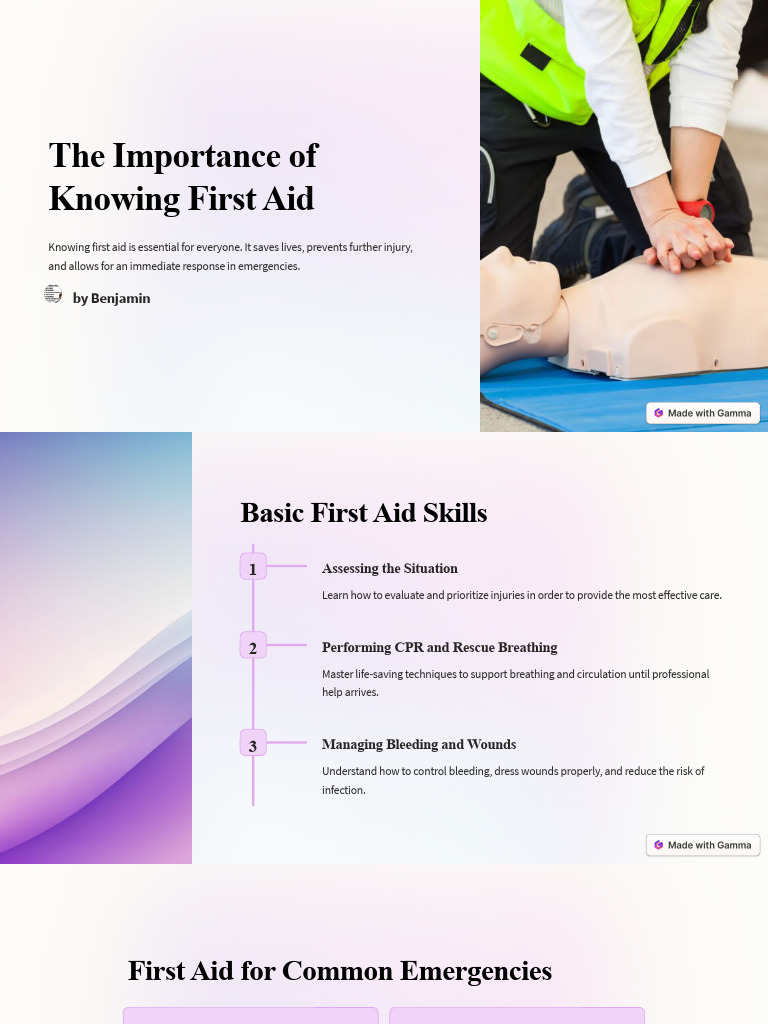 The Importance of Knowing First Aid | PDF | Self-Improvement | Wellness