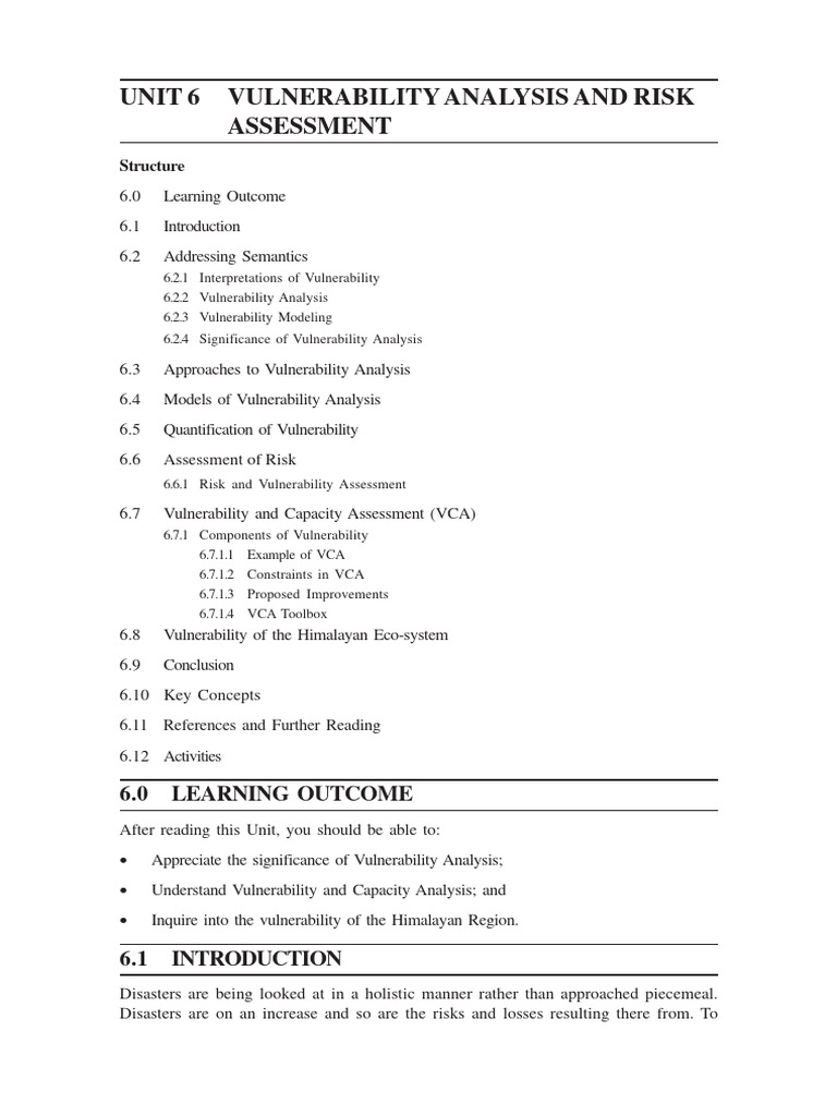 Unit-1 Vulnerability | PDF | Vulnerability | Risk