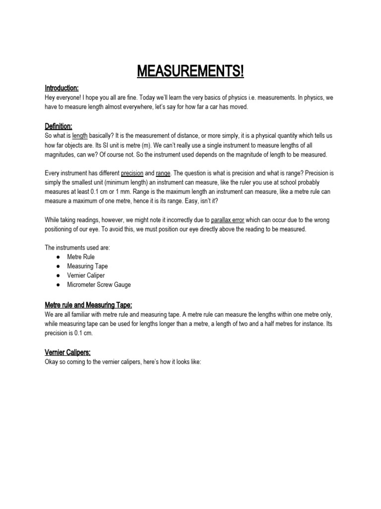 OLEVEL PHYSICS Measurements | PDF | Length | Probability And Statistics