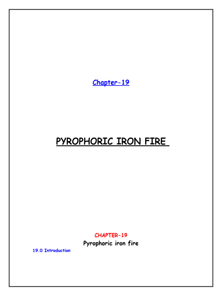 Chapter 19 PYROPHORIC IRON FIRE | PDF | Iron | Combustion