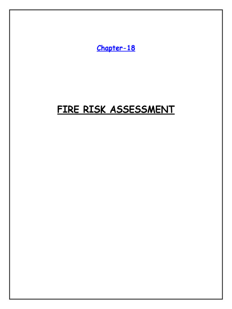 Chapter 18 FIRE RISK ASSESSMENT | PDF | Risk | Risk Assessment