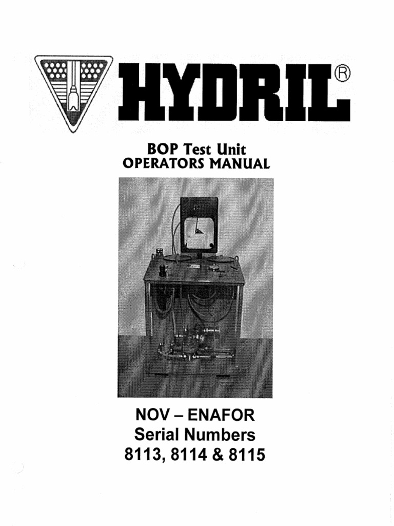 Hydril - 15,000 Psi BOP Test Unit OMM, Serial 8113,8114,8115 | PDF