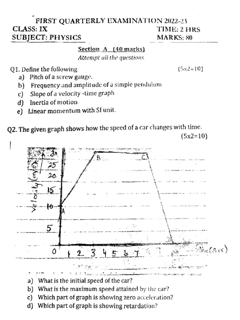 First Term Physics Question Paper | PDF
