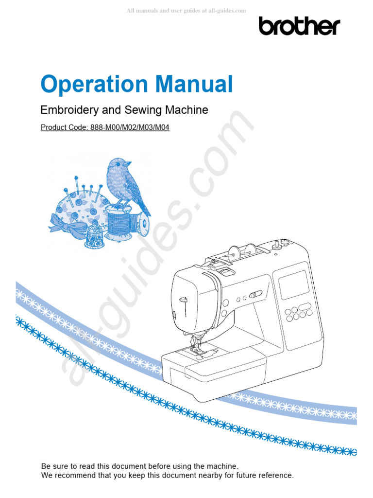 Brother 88M00 Sewing Machine Instruction Manual | PDF | Textile Arts ...