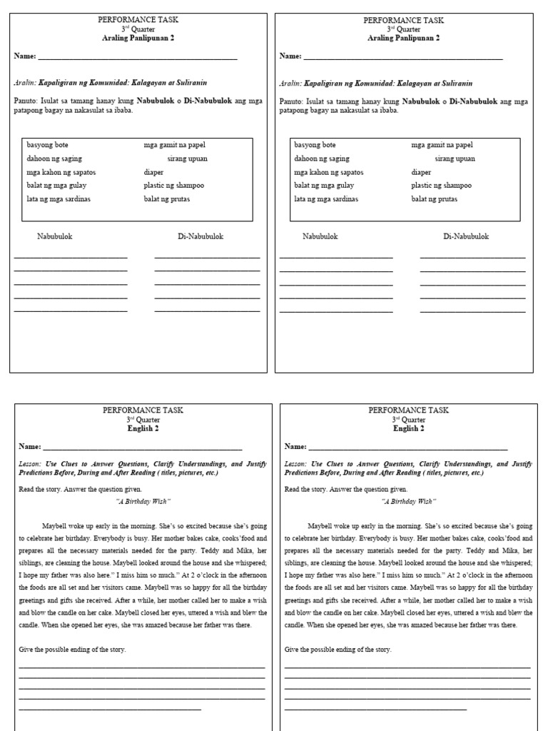 Performance Task 3RD Quarter | PDF | Philippines