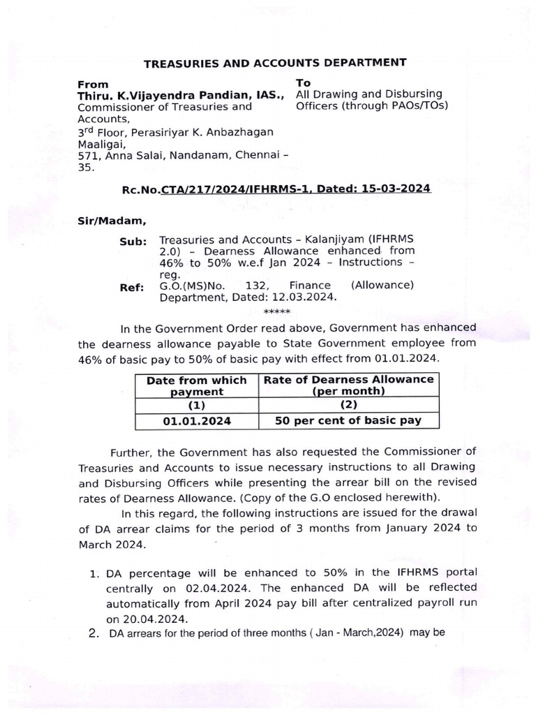 DA Arrear Instructions | PDF