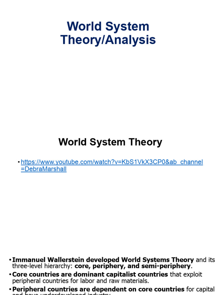 World System Theory | PDF | World Systems Theory | Economies